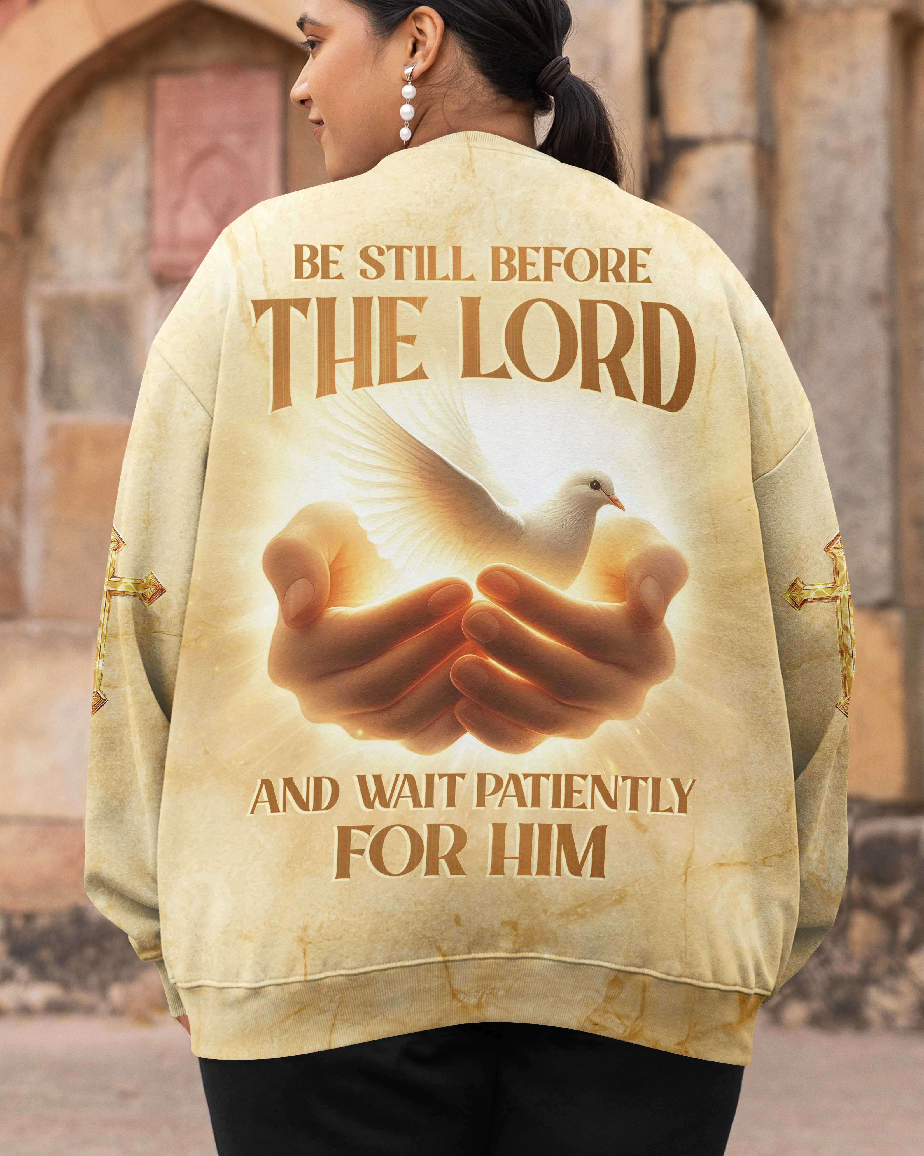 Be Still Before The Lord All Over Print Sweater – Christcolor