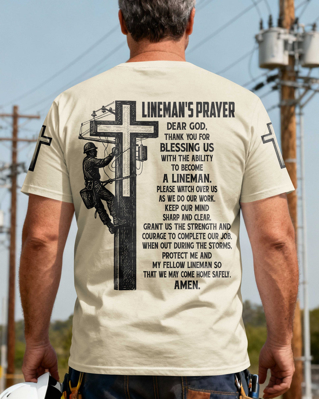 Lineman's Prayer Dear God Thank You For Blessing Us T-Shirt – Christcolor